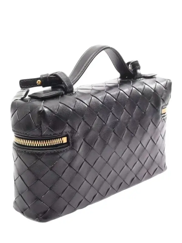 Bottega Veneta 2010s Bang Bang Intrecciato Leather Vanity Bag - Black