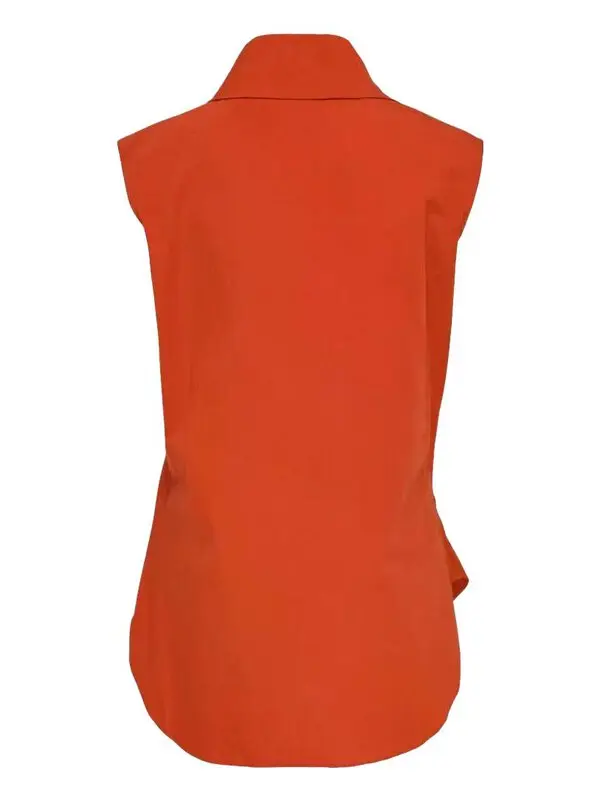 Y’s Sleeveless Wrap Knot Shirt - Orange