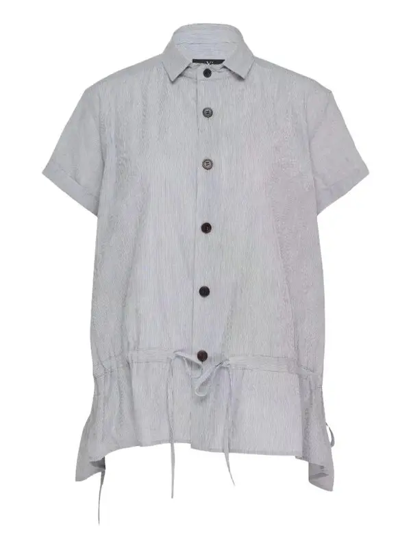 Y’s Gather-detail Drawstring Blouse - Grey