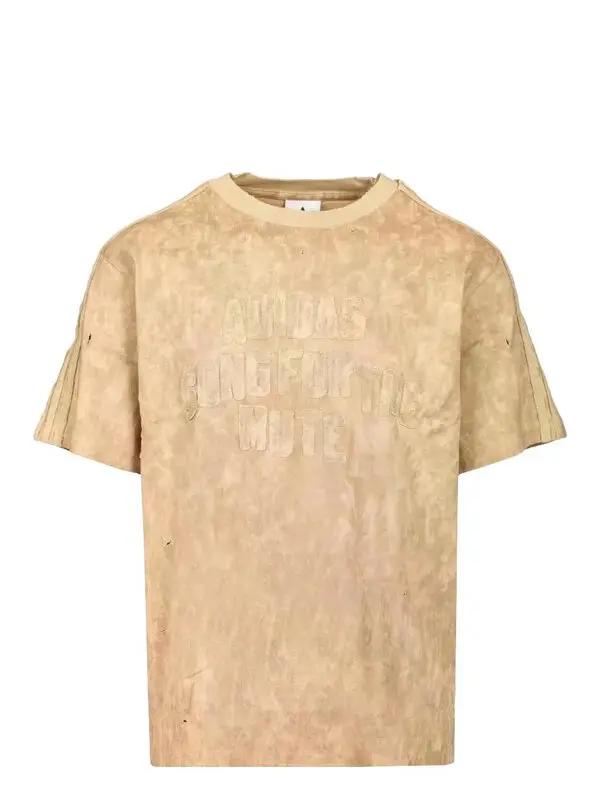 SONG FOR THE MUTE X Adidas Logo-appliqué Distressed T-shirt - Neutrals