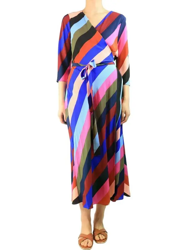 Diane Von Furstenberg V-neck Wrap Midi Dress - Blue