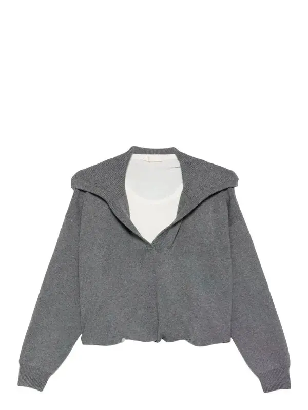 ELEH Knitted Long Sleeve Sweater - Grey