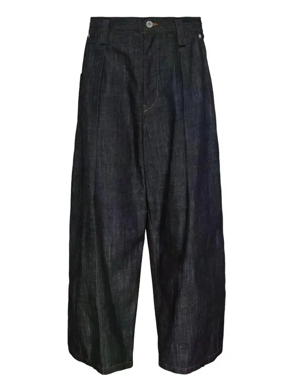 Y’s Pleated Patch-pocket Jeans - Blue