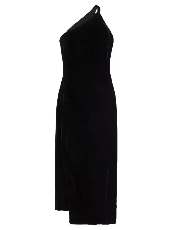Oscar De La Renta One-shoulder Midi Dress - Black