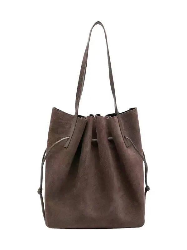 Yuzefi Scallop Drawstring Tote Bag - Brown