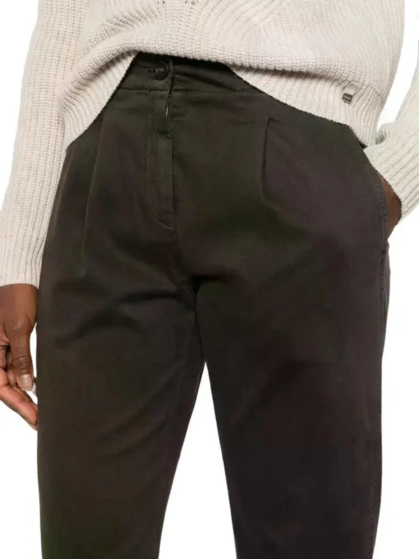 Peserico Pleated Detail Turn-up Trousers - Brown