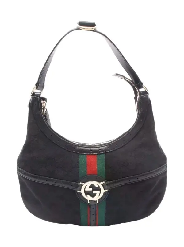 Gucci Interlocking G Gg Canvas Shoulder Bag - Black