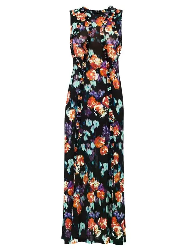 Ulla Johnson Isabelle Ruffled Jersey Maxi Dress - Black