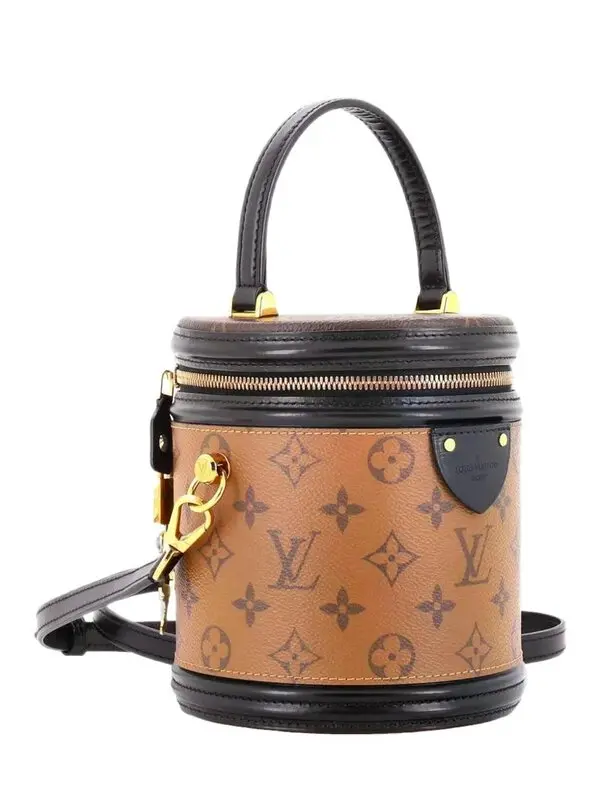 LOUIS VUITTON Cannes Handbag Reverse Monogram Canvas Satchel - Brown