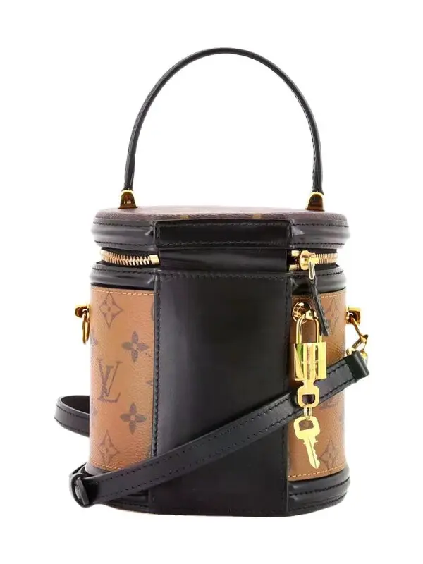 LOUIS VUITTON Cannes Handbag Reverse Monogram Canvas Satchel - Brown