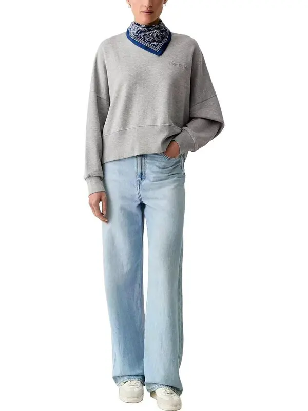 Marc O'polo Embroidered Logo Dropped-shoulder Sweatshirt - Grey