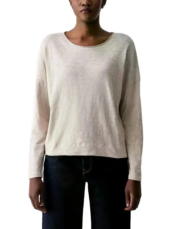 Marc O'polo Long Sleeve T-shirt With Slub Texture - Neutrals