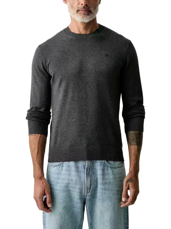 HACKETT LONDON Logo-embroidered Crew Neck Sweater - Grey