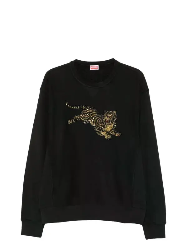 Kenzo Jumping Tiger Sequin Sweatshirt - Black