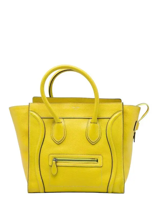 Celine 2012 Mini Calfskin Luggage Tote Bag - Yellow