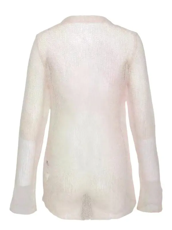 Yohji Yamamoto Open-knit Long-sleeve Sweater - Pink