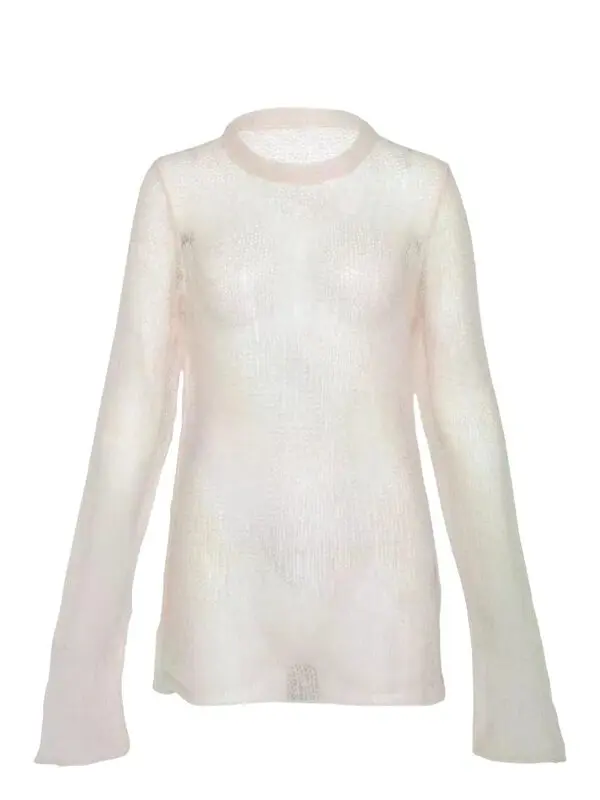 Yohji Yamamoto Open-knit Long-sleeve Sweater - Pink