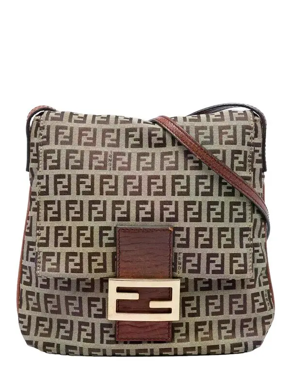Fendi Zucchino Canvas Crossbody Bag - Brown