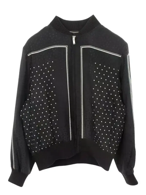 Saint Laurent Silk Polka Dot Bomber Jacket - Black