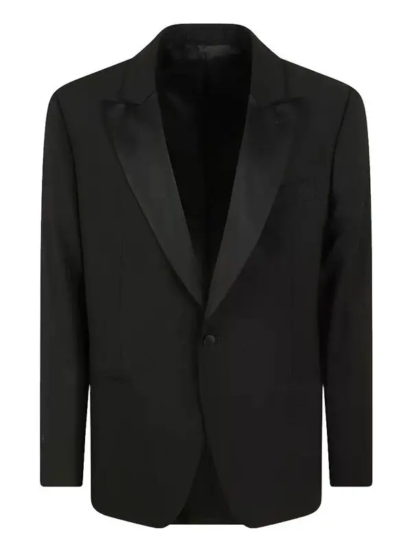 LARDINI Peak-lapel Single-breasted Jacket - Black