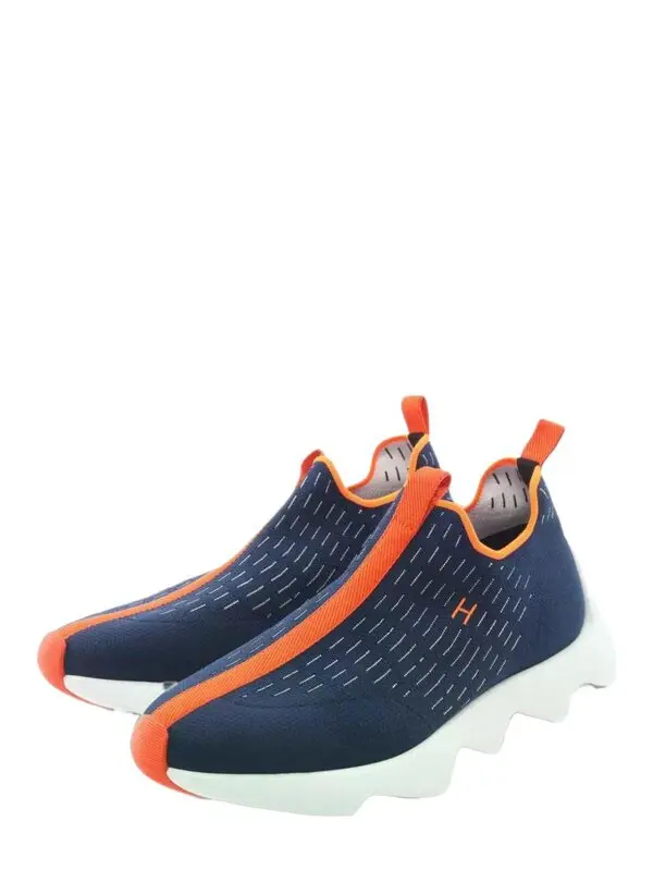 Hermès Navy Knit Eclair Slip-on Sneakers - Blue