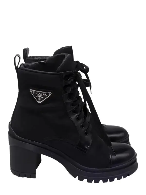 Prada Re-nylon Lace-up Ankle Boots - Black