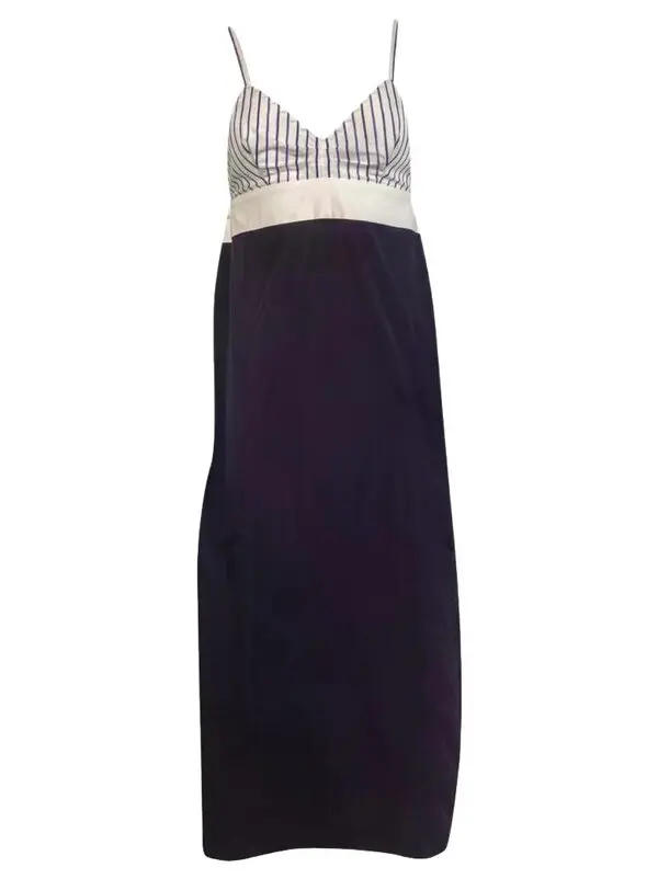 Dries Van Noten Striped Cotton Midi Dress - Blue