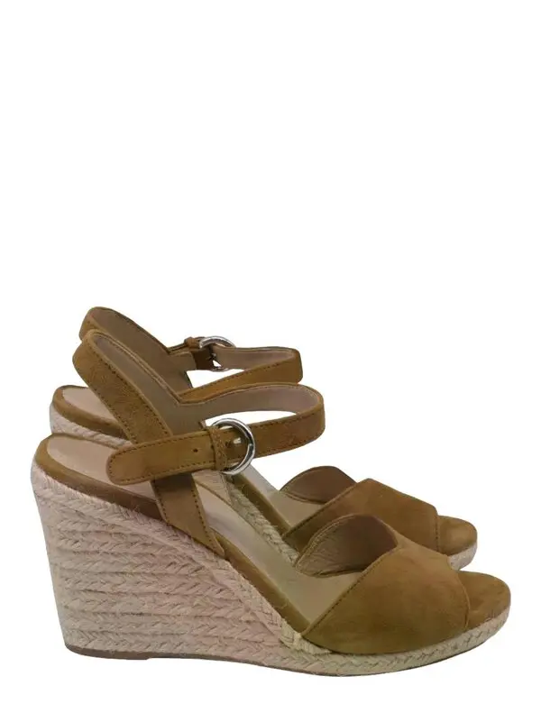 Prada Wedge Espadrille Sandals - Brown