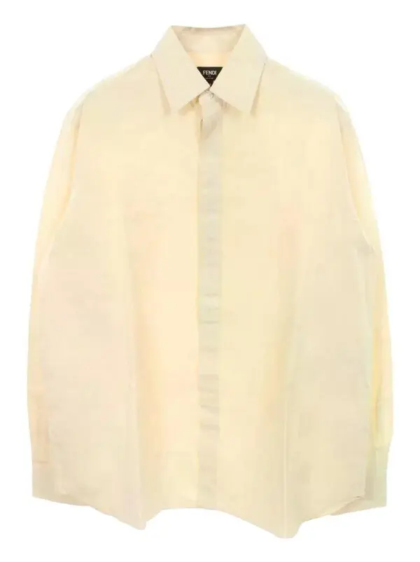 Fendi 2000s Embroidered-detailing Long-sleeved Shirt - Neutrals