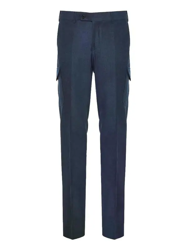 MANDELLI Pressed-crease Cargo Pants - Blue