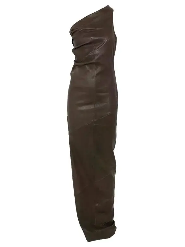 Rick Owens Athena One-shoulder Draped Maxi Dress - Brown