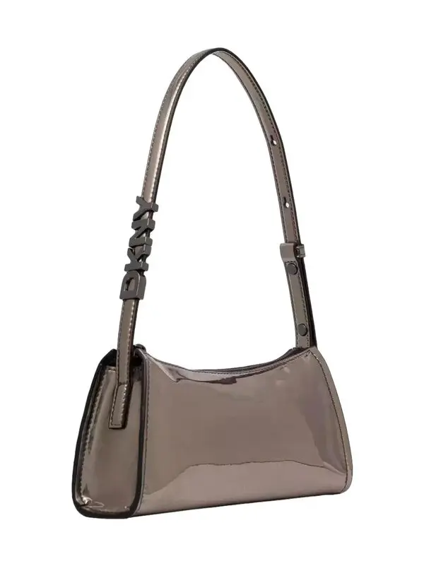 Dkny Logo Plaque Metallic Shoulder Bag - Brown