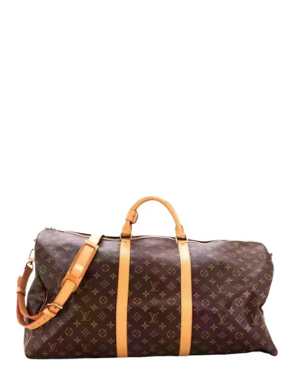 LOUIS VUITTON Keepall Bandouliere Monogram Canvas 60 Travel Bag - Brown