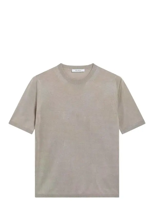 Max Mara Fine-knit Short-sleeve T-shirt - Neutrals