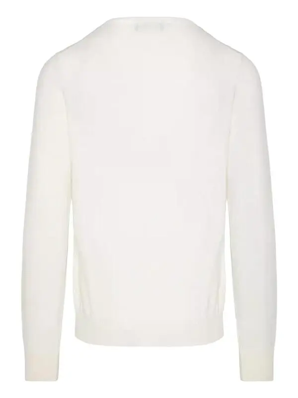MANDELLI Logo Plaque Fine Knit Sweater - Neutrals