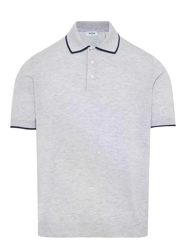 GRAN SASSO Contrast-trim Short-sleeve Polo Shirt - Grey
