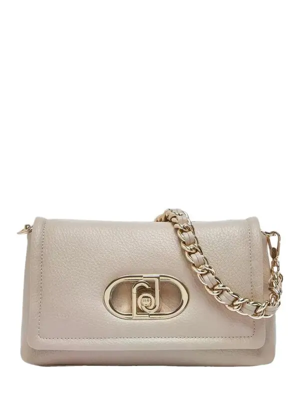 Liu Jo Medium Baguette Shoulder Bag With Gold Tone Clasp - Neutrals