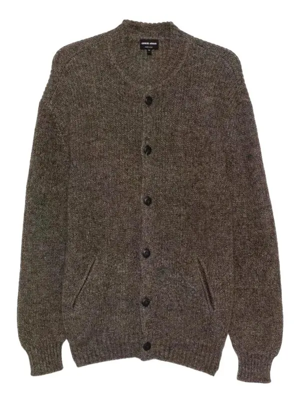 Giorgio Armani Rib-trimmed Cardigan - Brown