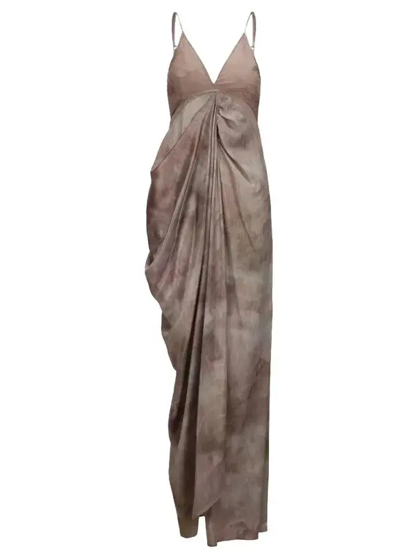 ELYWOOD Gradient Draped Asymmetrical Maxi Dress - Pink