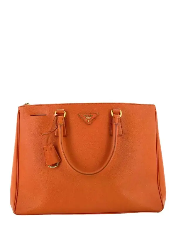 Prada Saffiano Leather Large Tote Bag - Orange