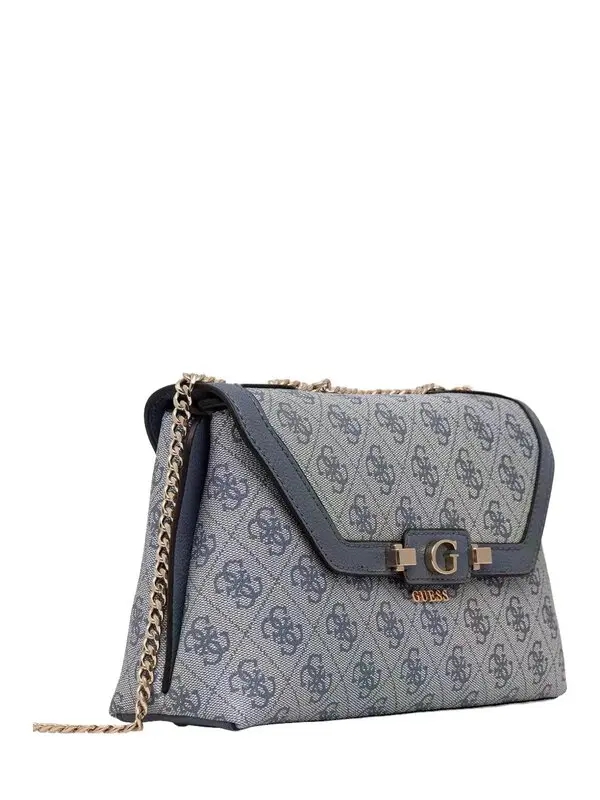 Guess Lindsey Monogram Chain-link Crossbody Bag - Blue