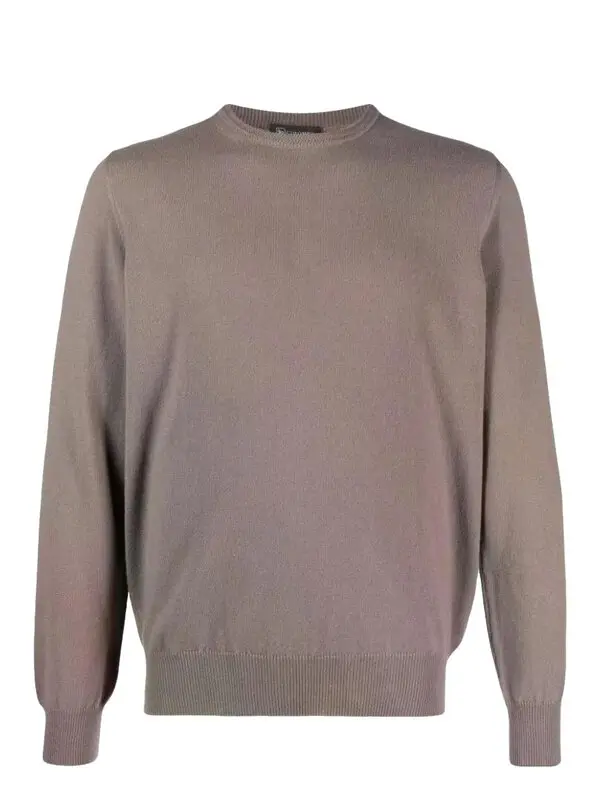 Colombo Ribbed-trim Crew-neck Sweater - Neutrals
