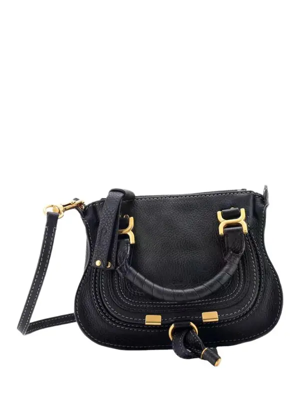 Chloé Marcie Satchel Leather Baby Crossbody Bag - Black