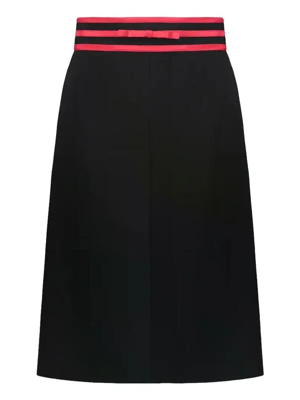 Red Valentino Striped Waistband Mini Skirt With Bow Detail - Black
