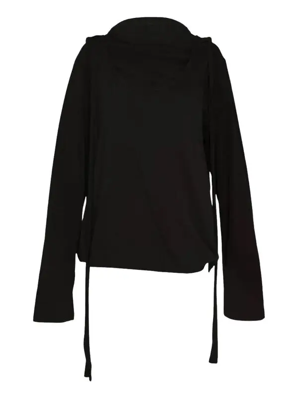 Yohji Yamamoto Long-sleeve T-shirt With Strap Detail - Black
