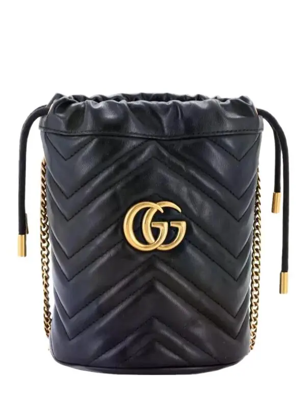Gucci Gg Marmont Matelassé Leather Mini Bucket Bag - Black