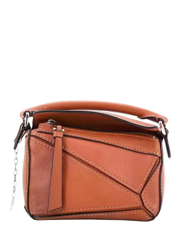 Loewe Puzzle Bag Leather Nano Crossbody Bag - Brown