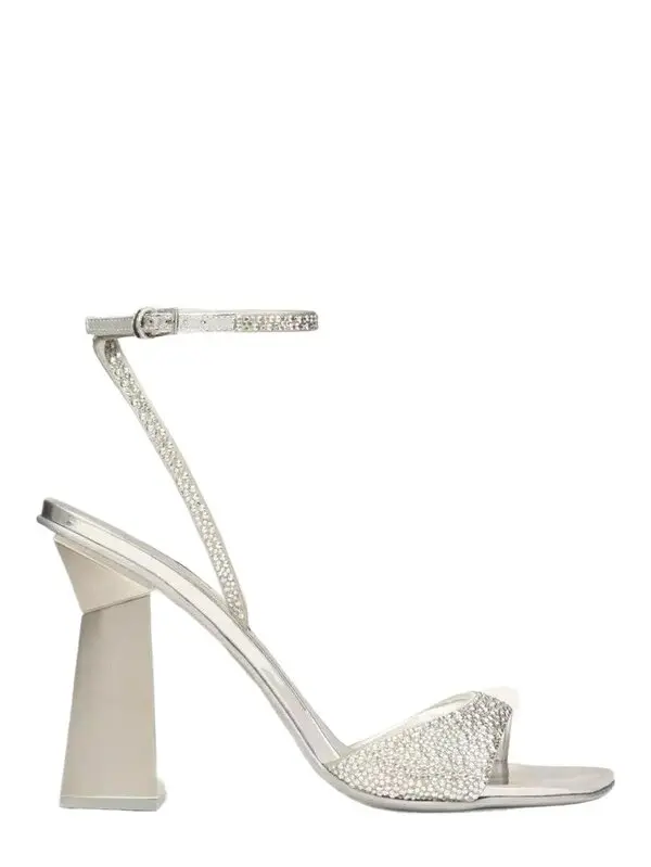 Valentino Garavani Crystal-embellished Rockstud-heel Sandals - Silver