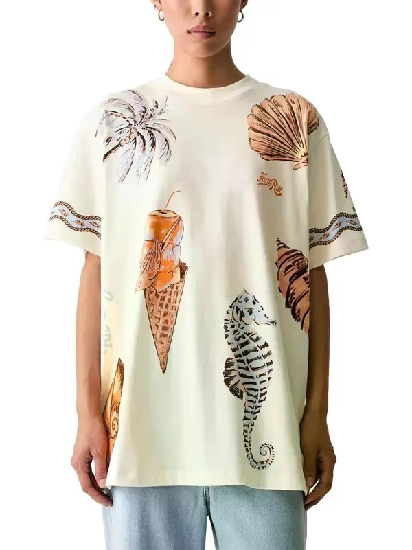 Farm Rio Graphic Print T-shirt - Neutrals