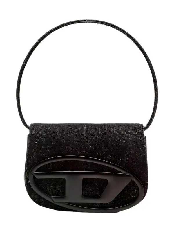 DIESEL® 1dr Logo Plaque Shoulder Bag - Black